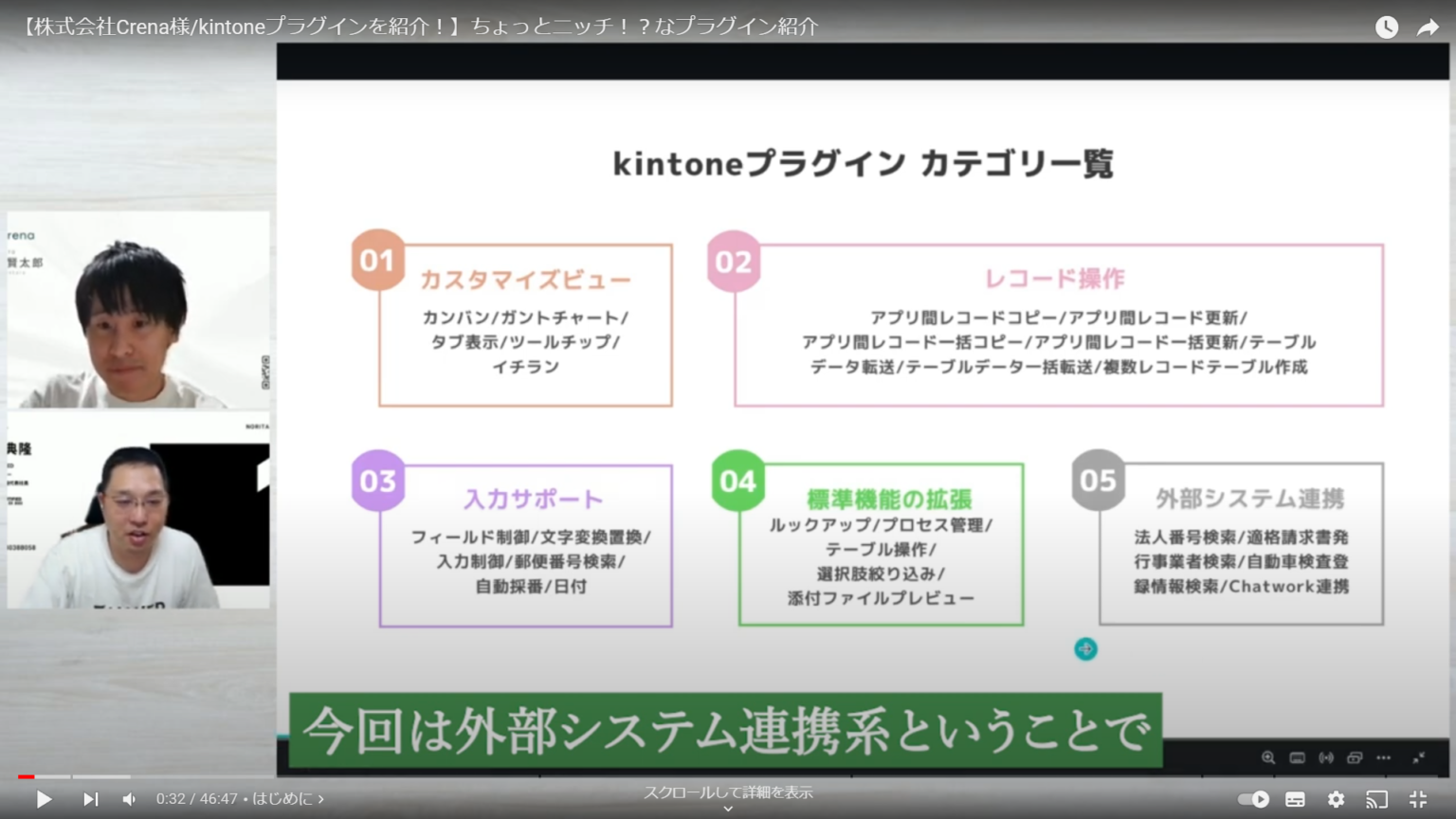 【動画で分かる】Crenaのkintoneプラグインを徹底解説！ニッチなプラグインも揃ってます【外部システム連携】